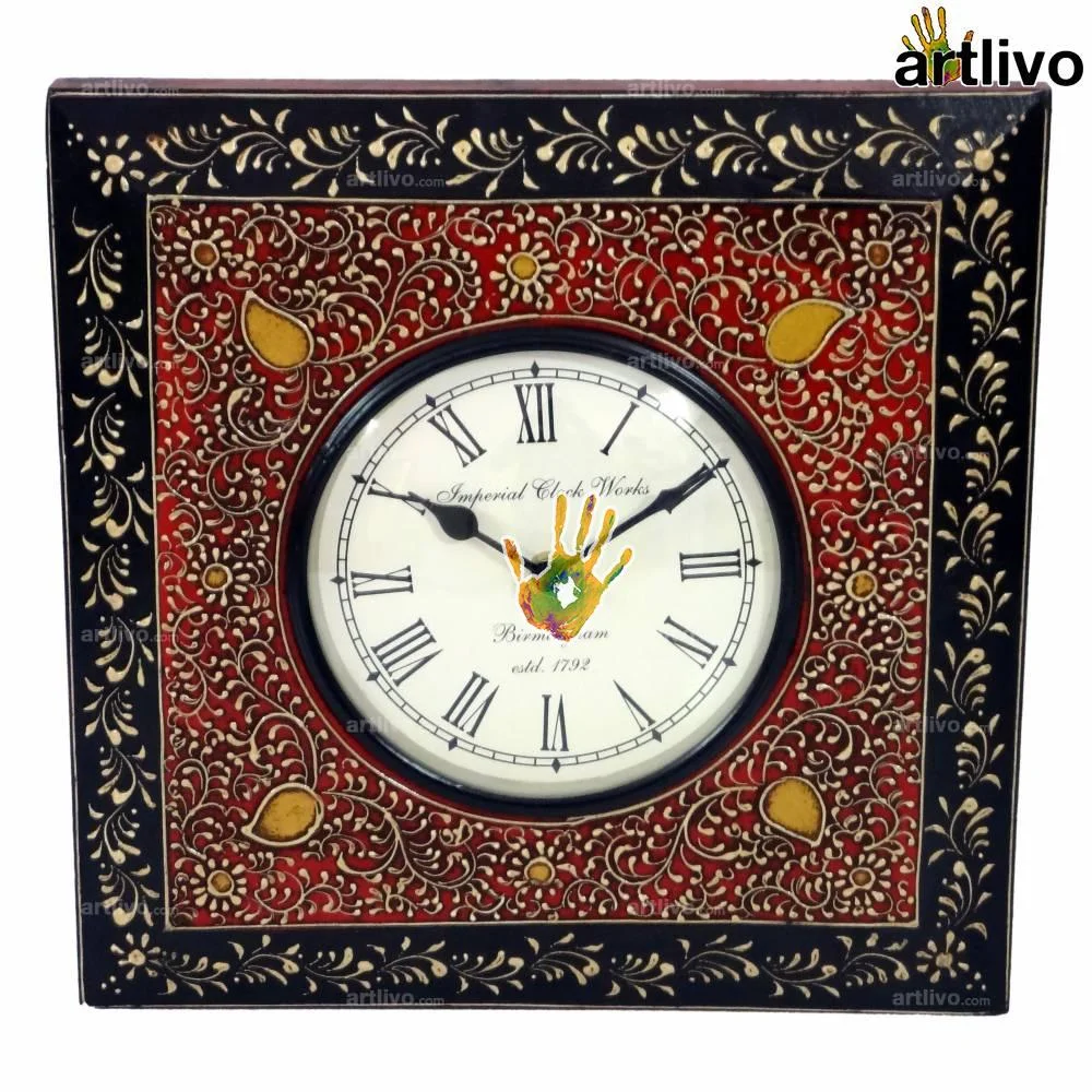 BOLD RED Square Wall Clock - WC016 - Artlivo.com - Best Home Decor