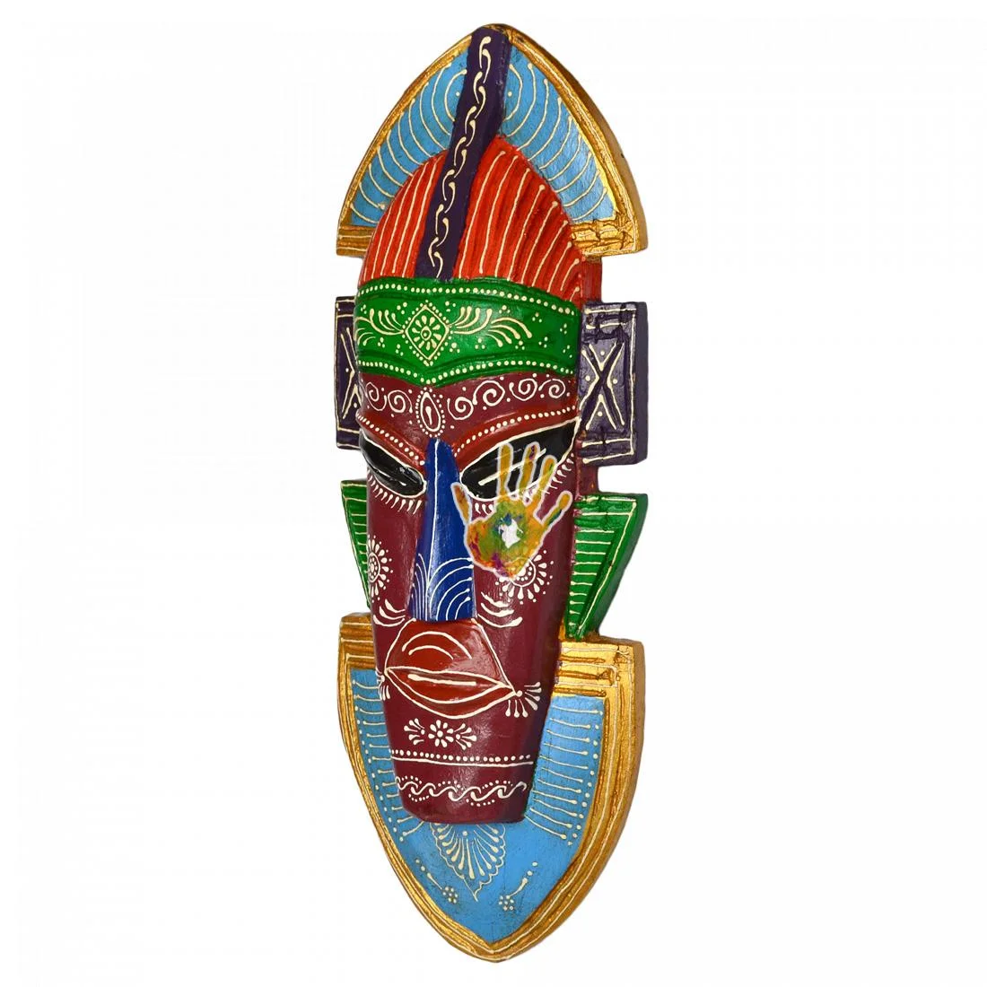 POPART Angry Tribal King Wooden Mask - 21" Made of Solid Wood : Artlivo.com